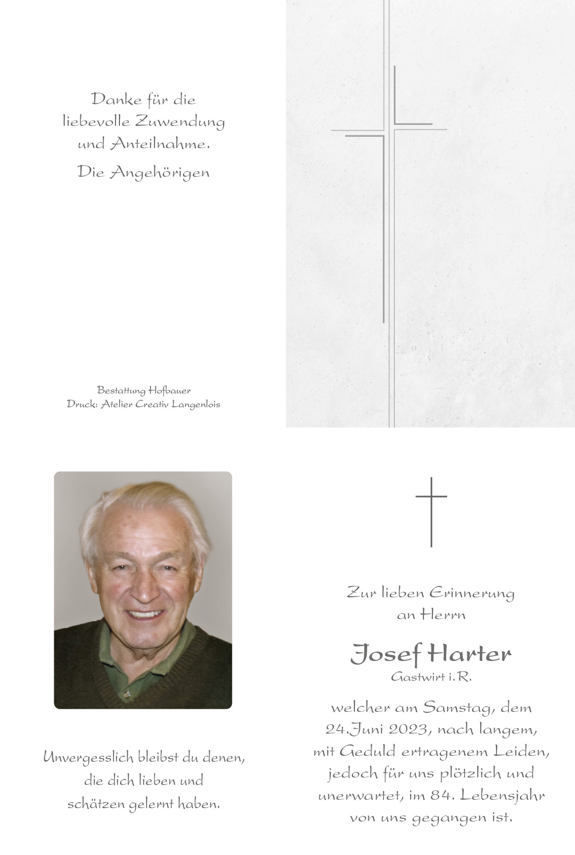 Harter Josef – Bestattung Hofbauer