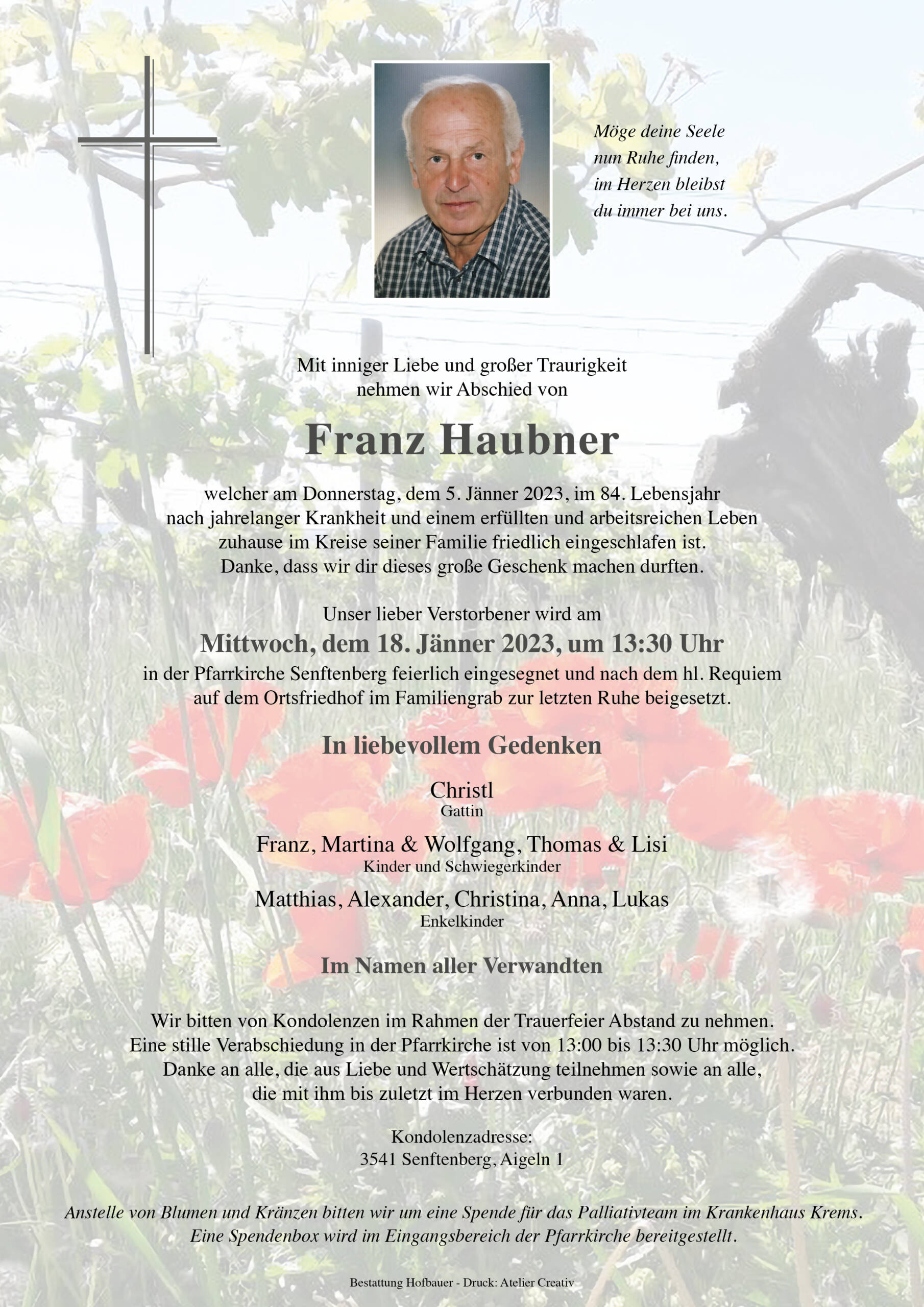 Haubner Franz – Bestattung Hofbauer