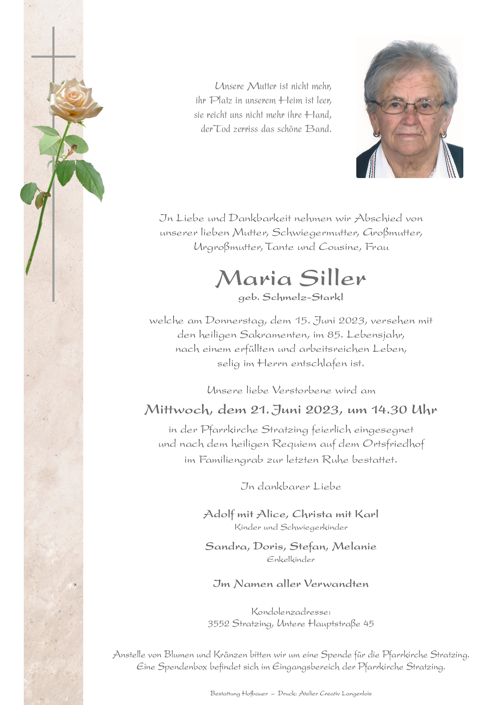 Siller Maria – Bestattung Hofbauer