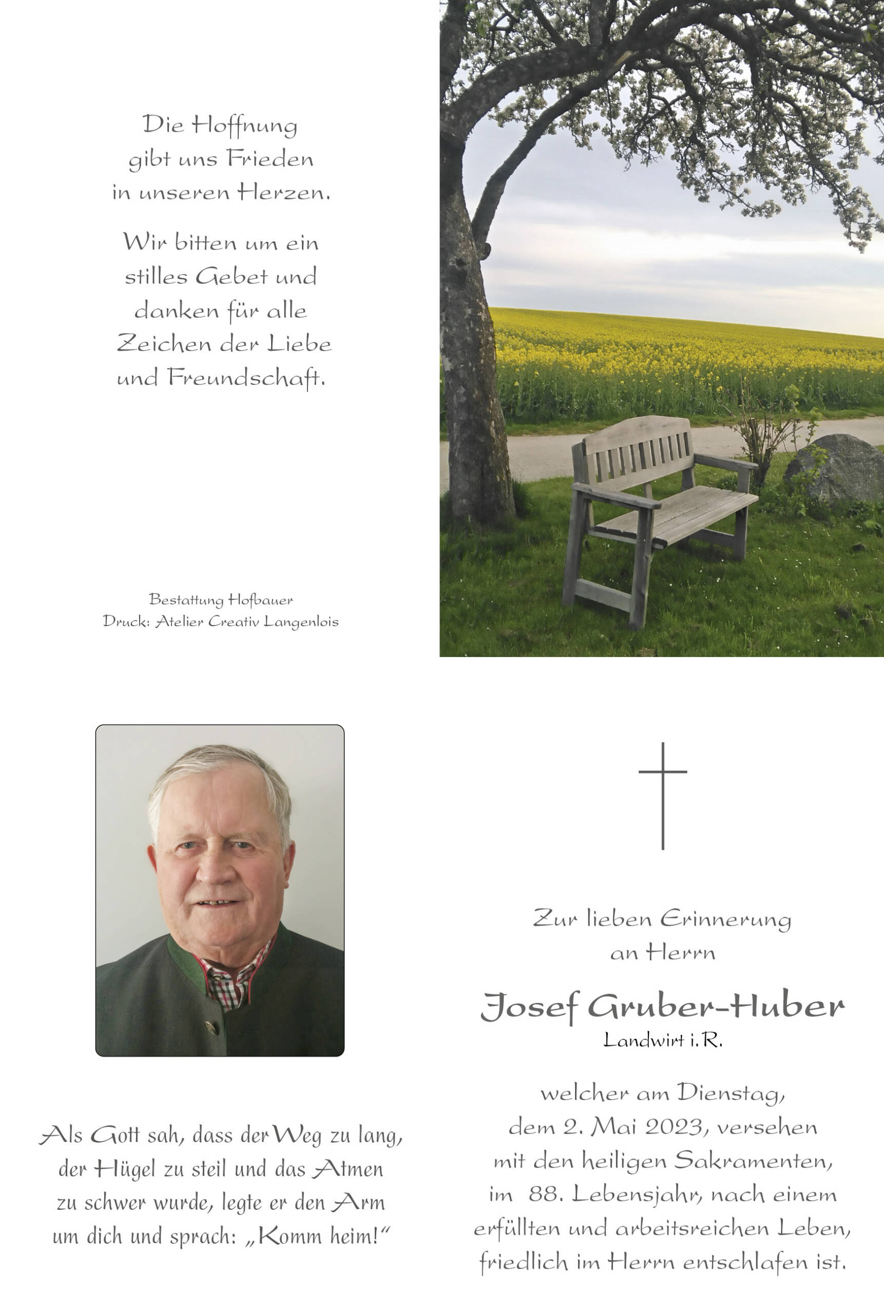 Gruber-Huber Josef – Bestattung Hofbauer