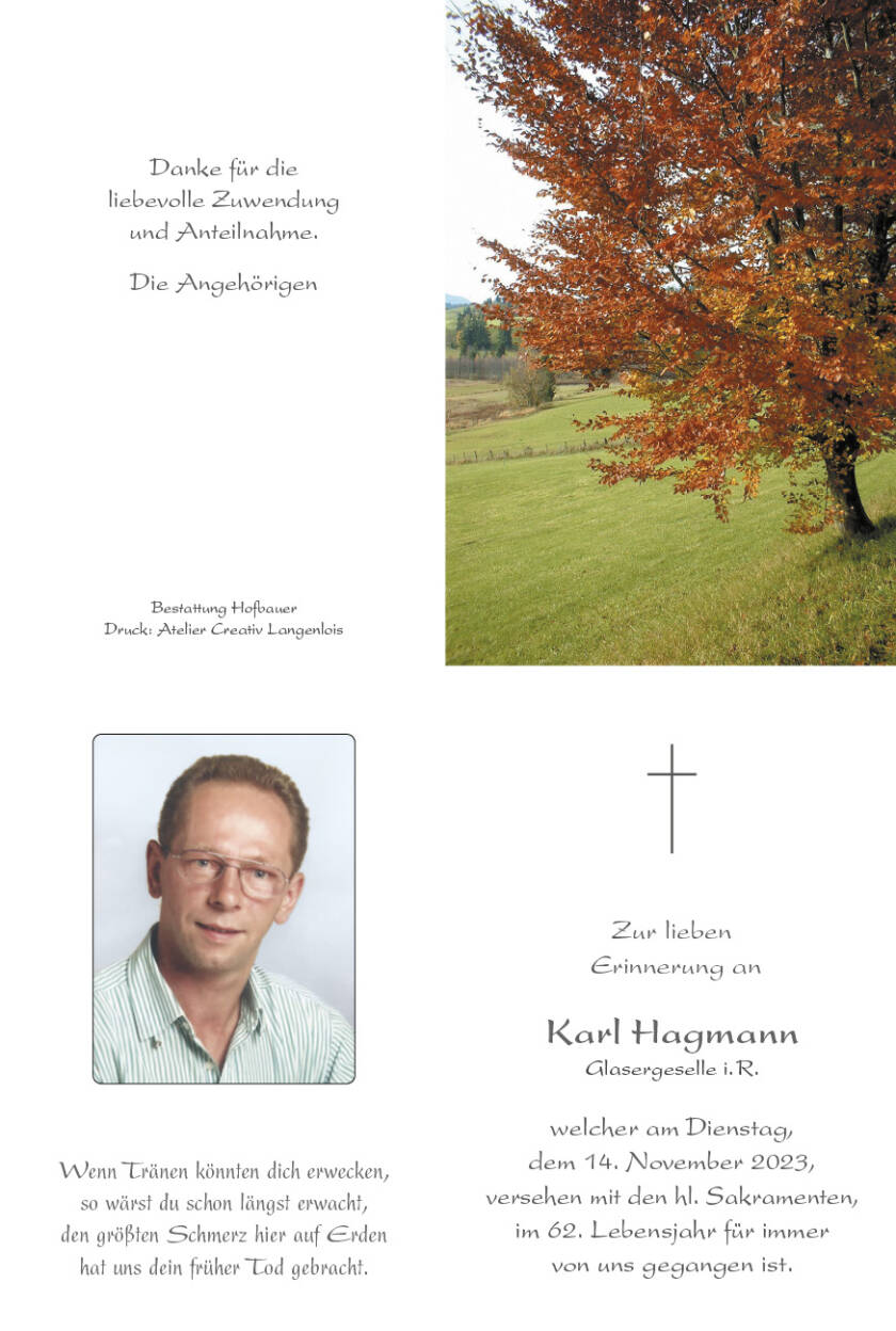 Hagmann Karl – Bestattung Hofbauer