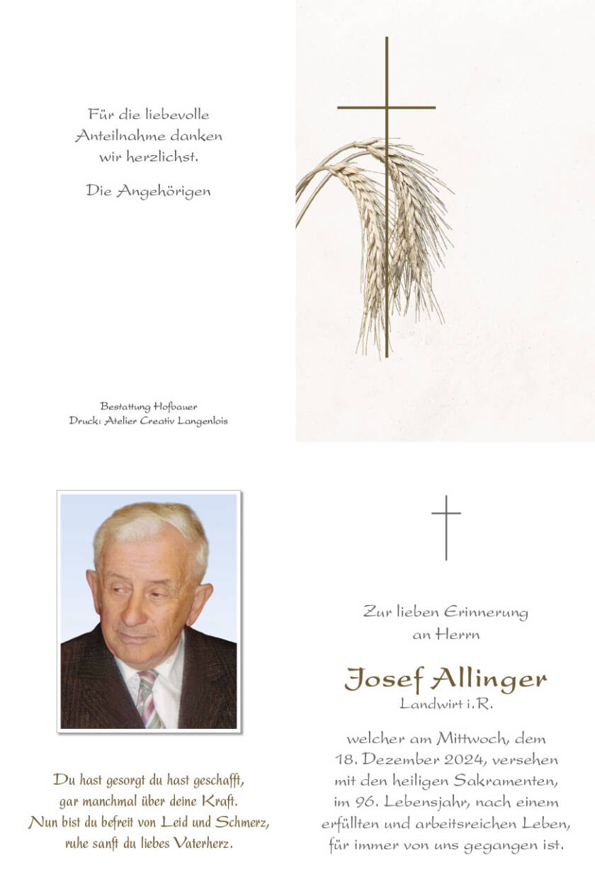 Allinger Josef – Bestattung Hofbauer