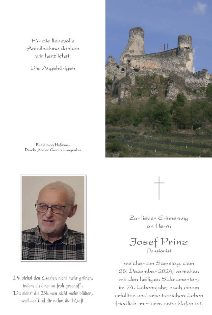 Prinz Josef – Bestattung Hofbauer