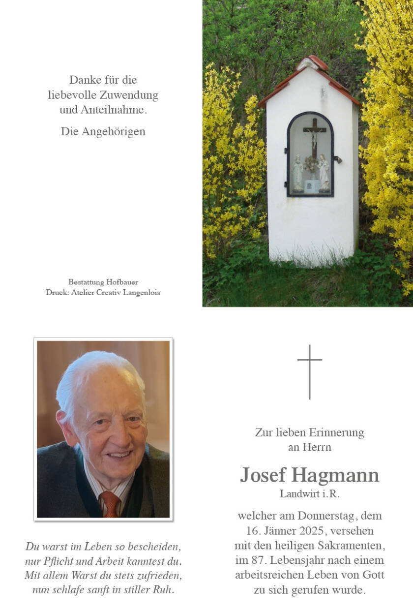 Hagmann Josef – Bestattung Hofbauer