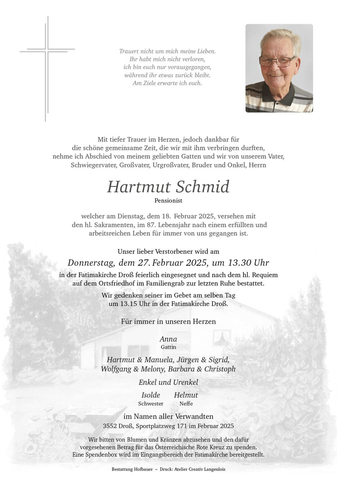 Schmid Hartmut – Bestattung Hofbauer