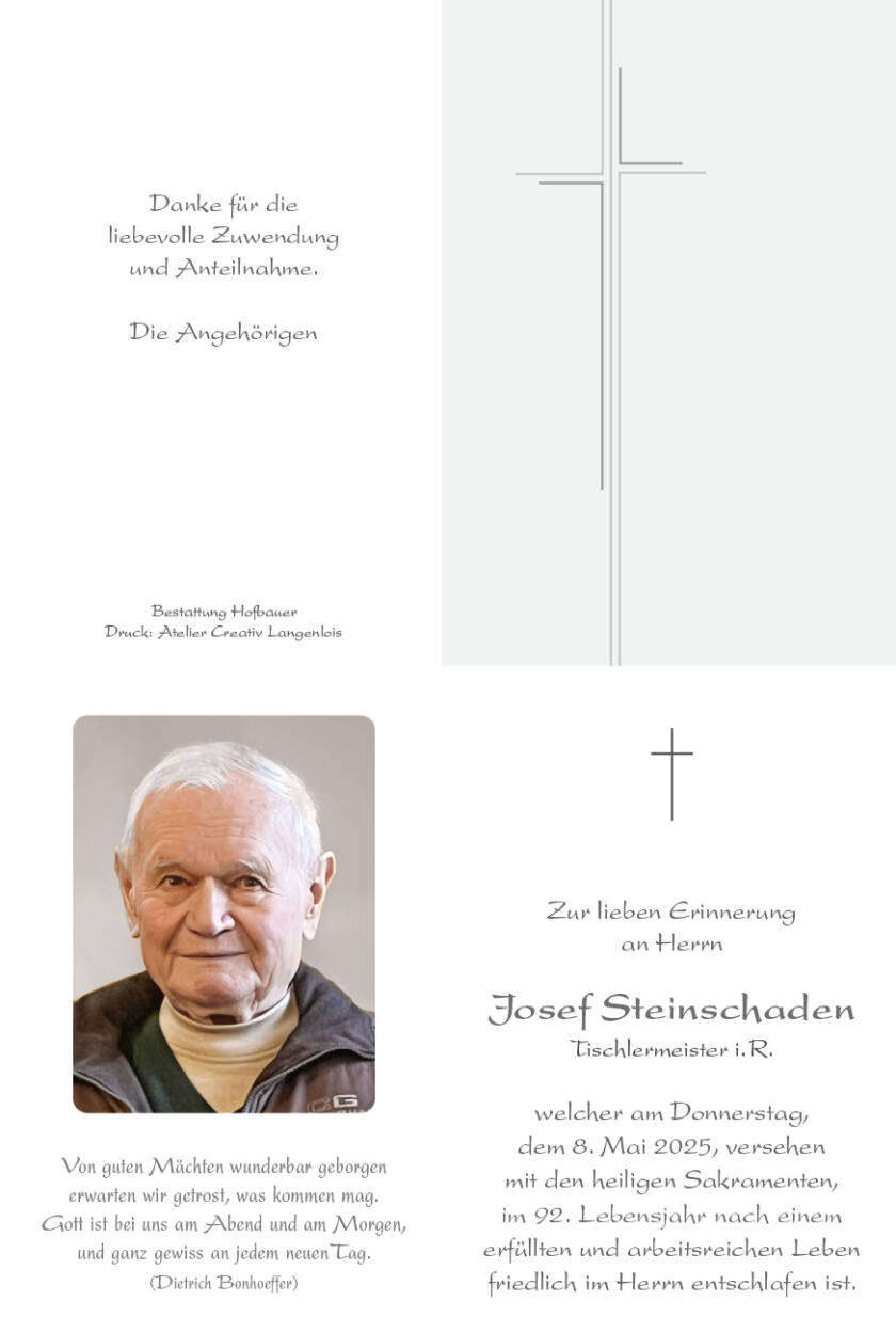 Steinschaden Josef – Bestattung Hofbauer