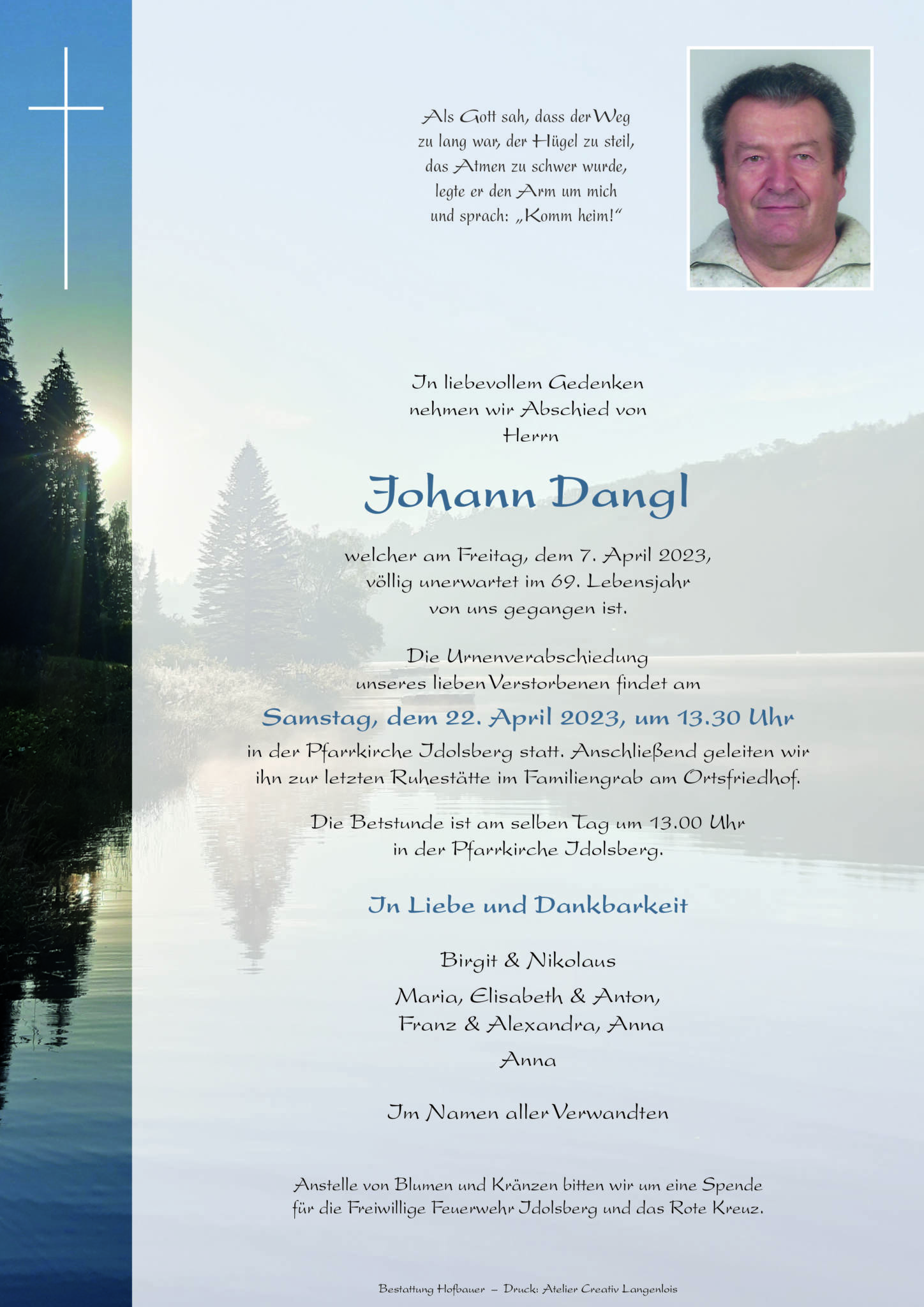 Dangl Johann – Bestattung Hofbauer