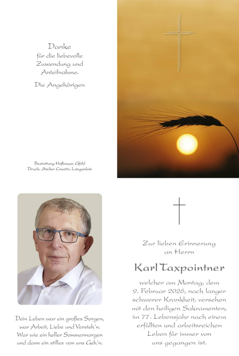 Taxpointner Karl – Bestattung Hofbauer